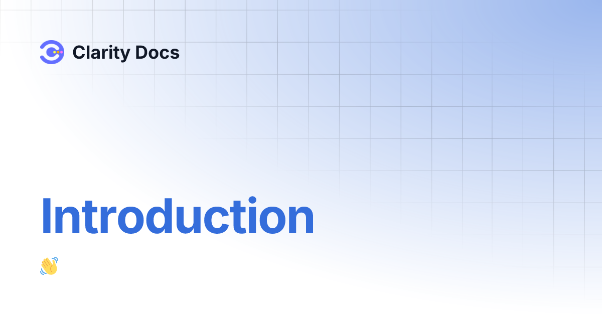 Introduction | Clarity Docs